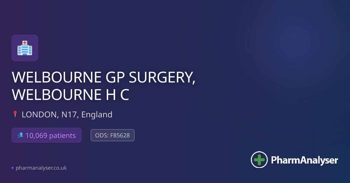 WELBOURNE GP SURGERY, WELBOURNE H C - GP in Lond... | F85628